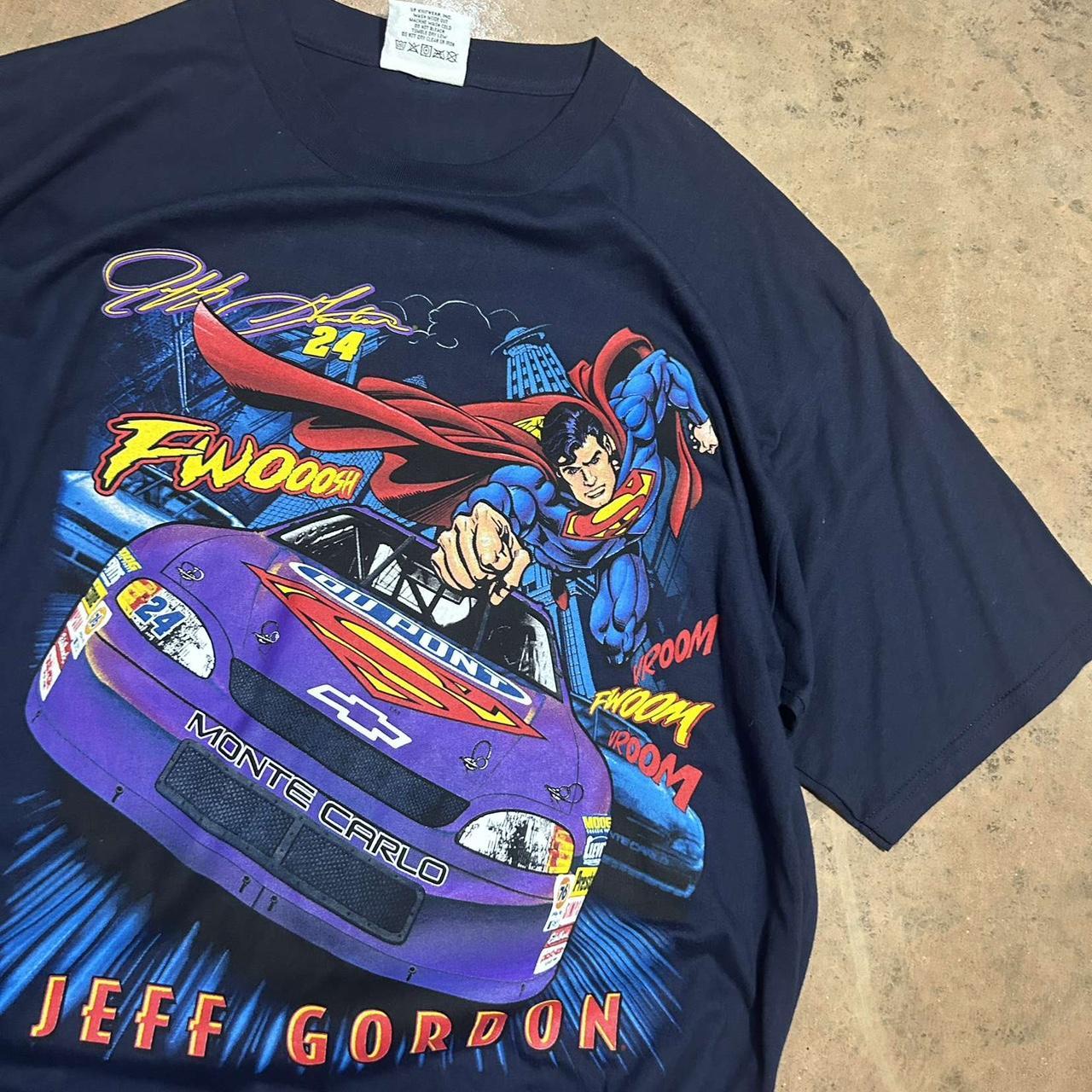 Vintage 90s Superman Nascar Tee sz XL - Depop