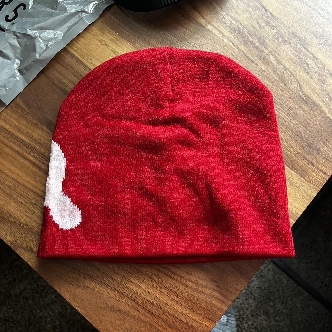 Mea Culpa hat red pink, like new given as a new... - Depop