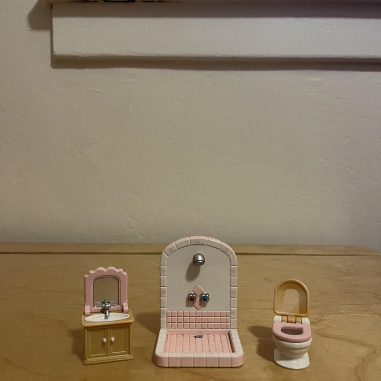 Calico critter - bathroom set. Shower, toilet, and... - Depop