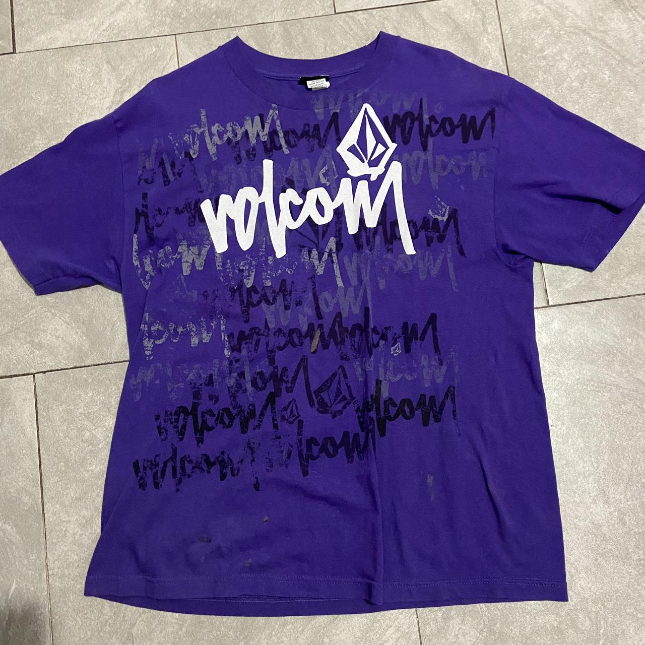 Volcom purple tee No back design Size : L #skater... - Depop