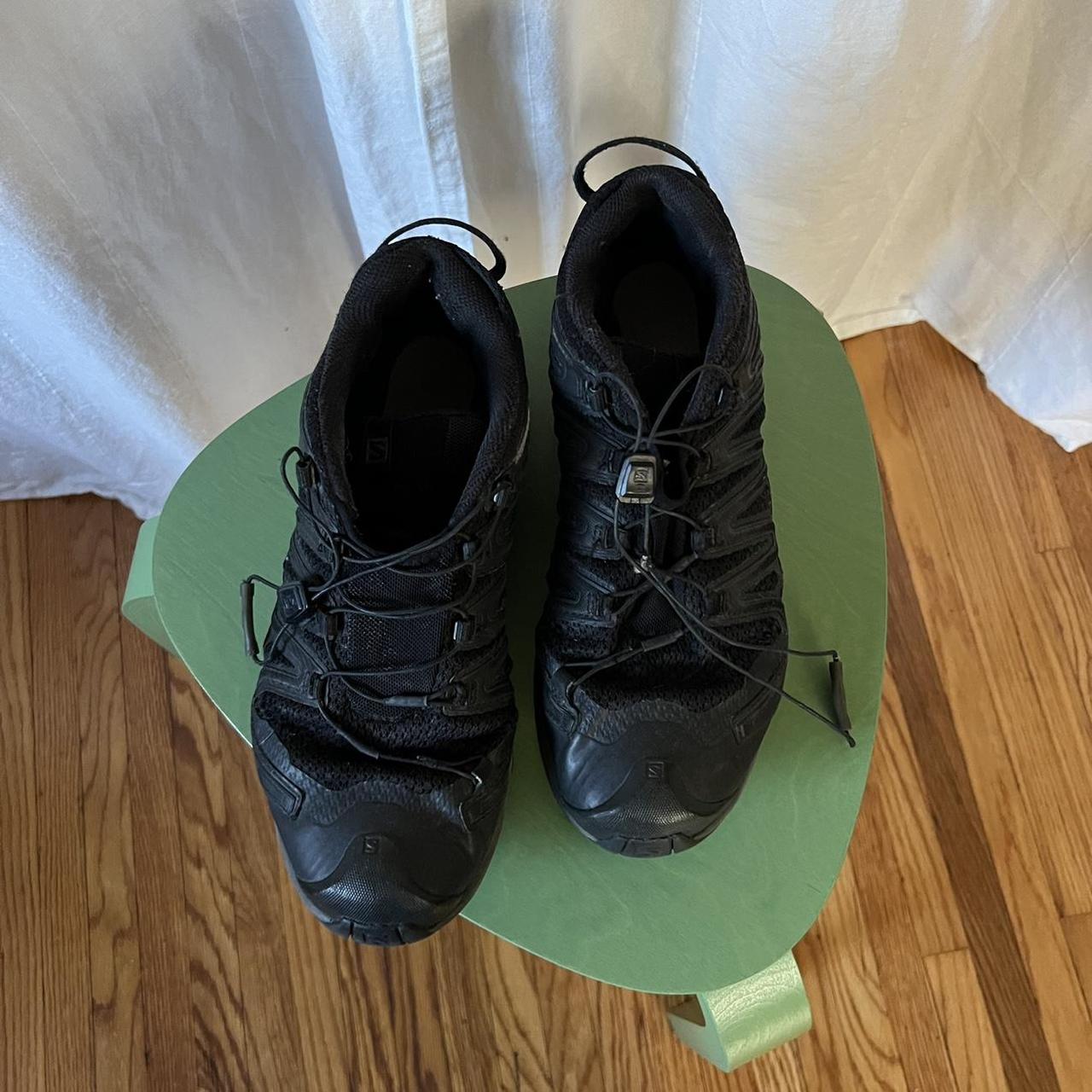 Salomon all black running shoes. US size 9.5, EU... - Depop