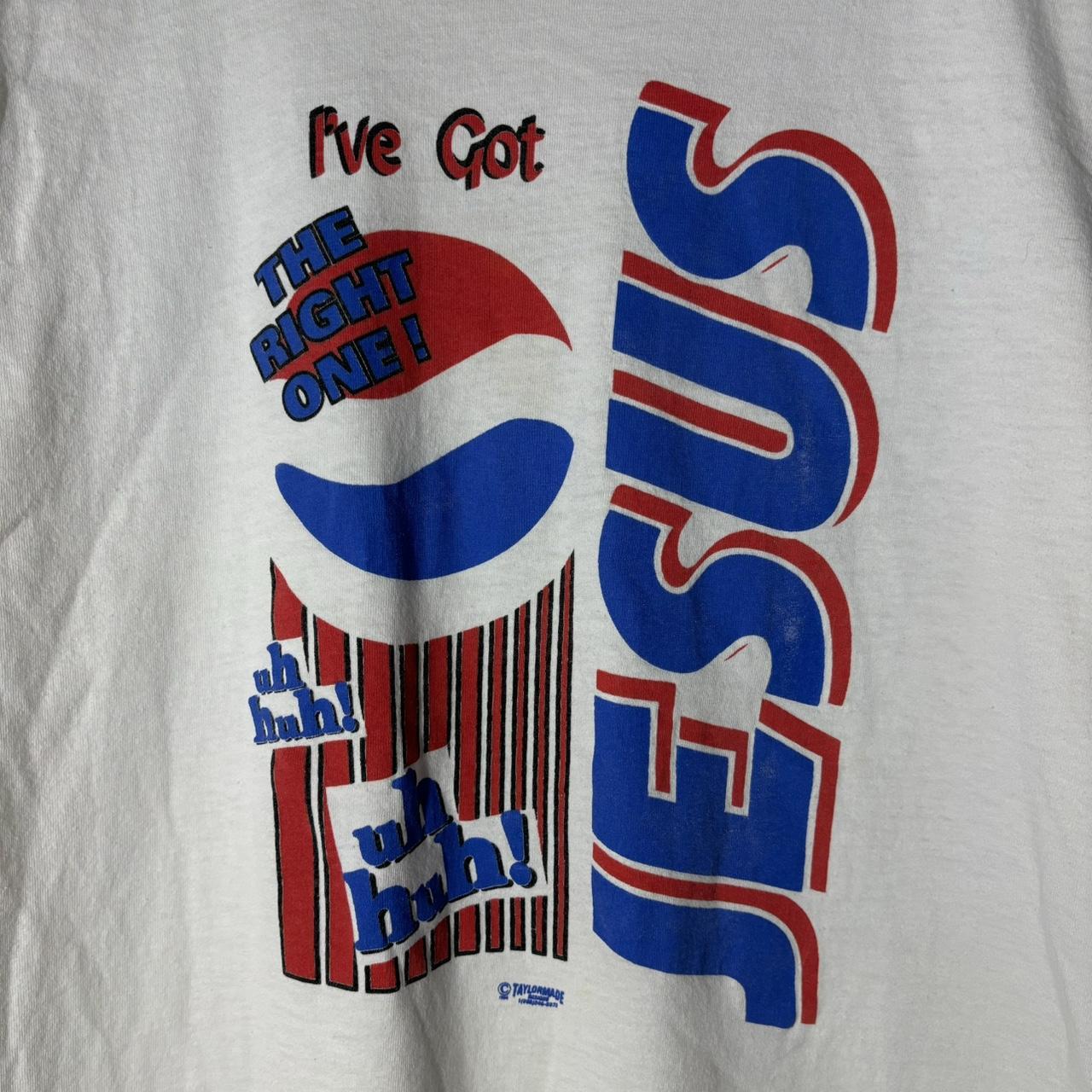 Vintage 90s Pepsi Promo Jesus Parody T-shirt Adult... - Depop