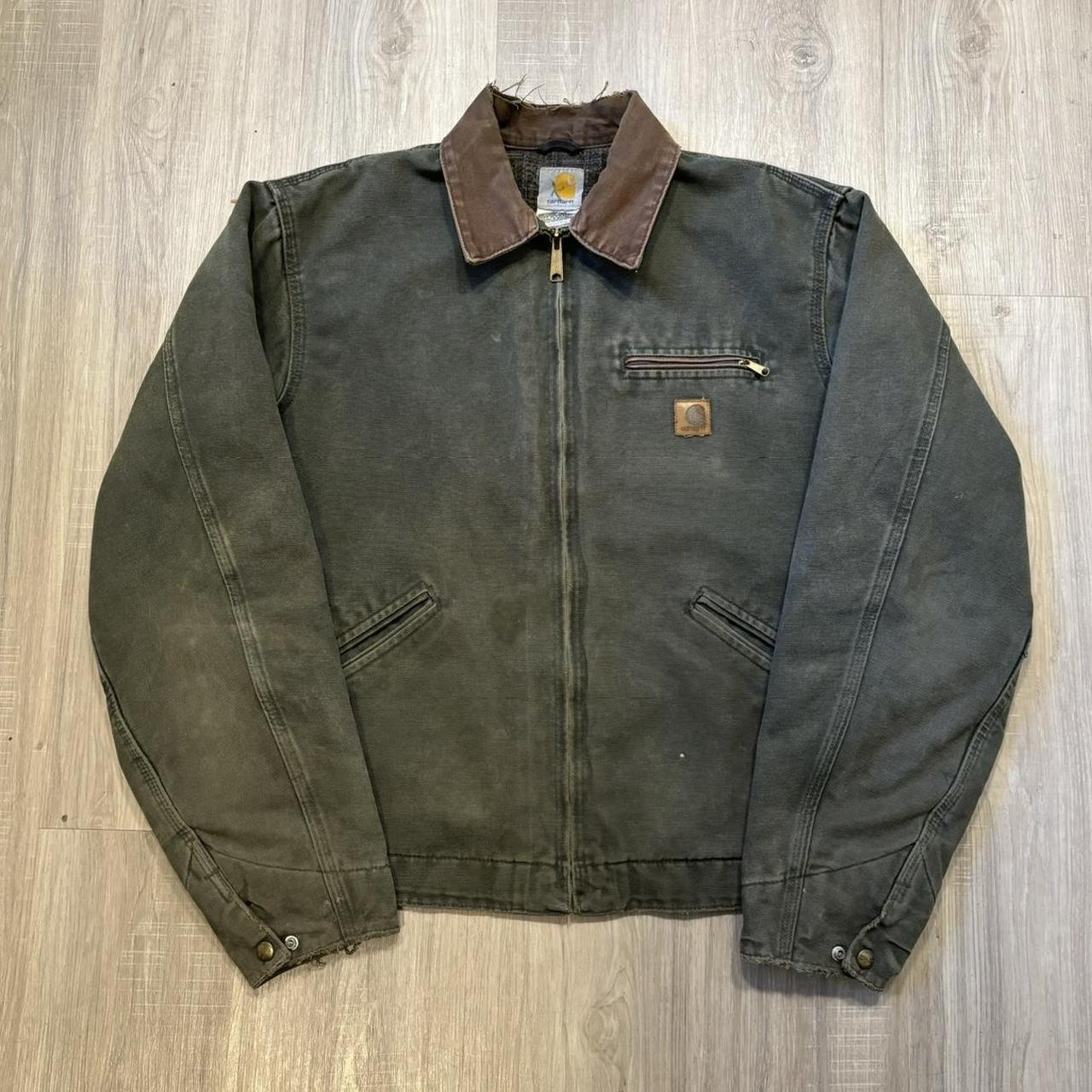 Vintage J97 MOS Green Carhartt Detroit Jacket... - Depop
