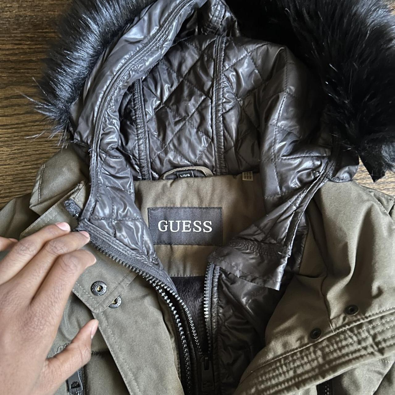 Women’s Olive Green Guess Coat Very high quality... - Depop