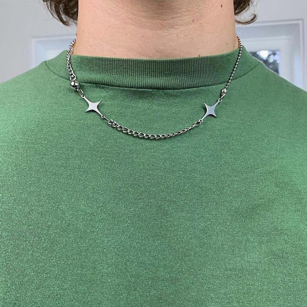 Y2K silver double star opium cyber punk style... - Depop