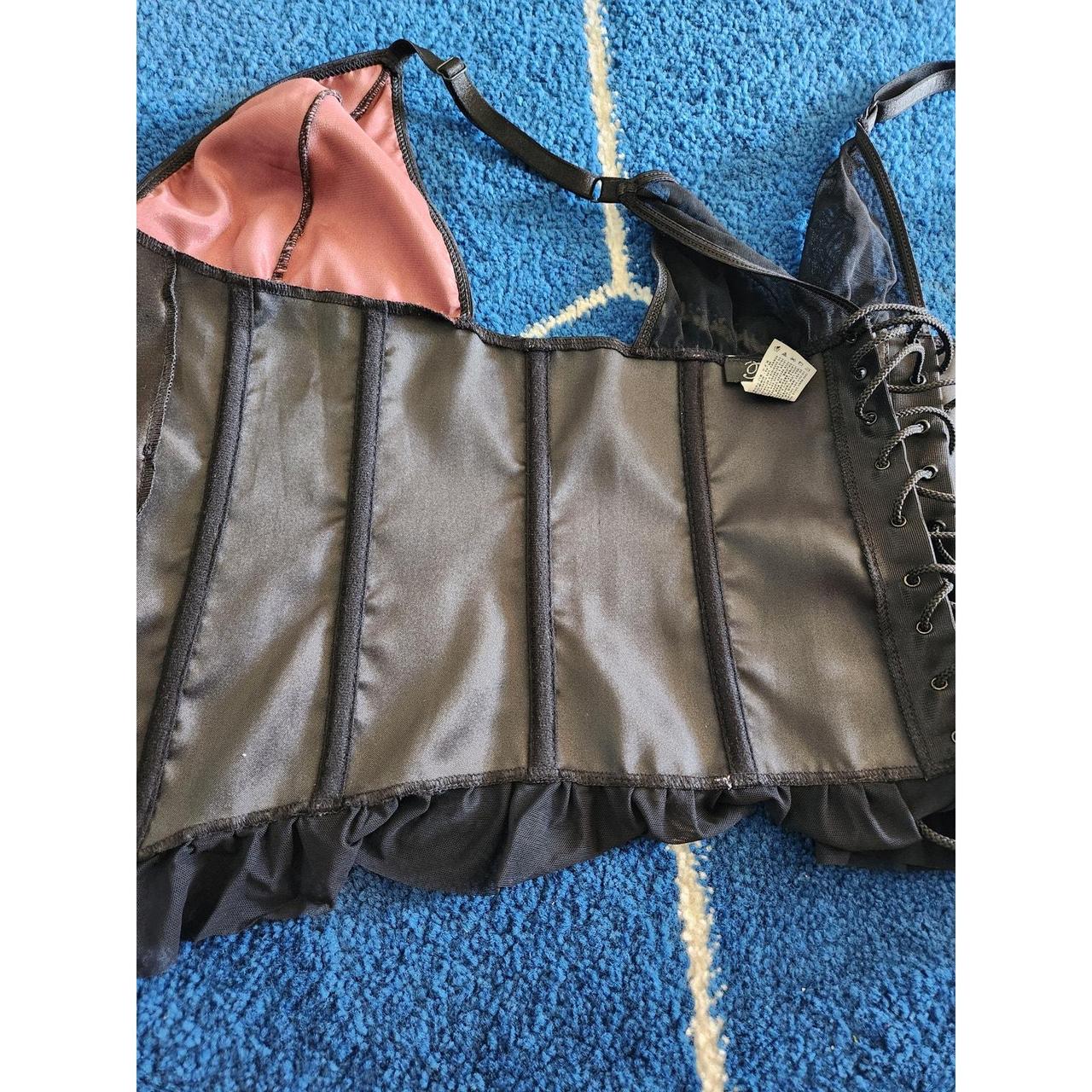 Tesa Women's Faux Leather & Mesh Corset 36 Super... - Depop