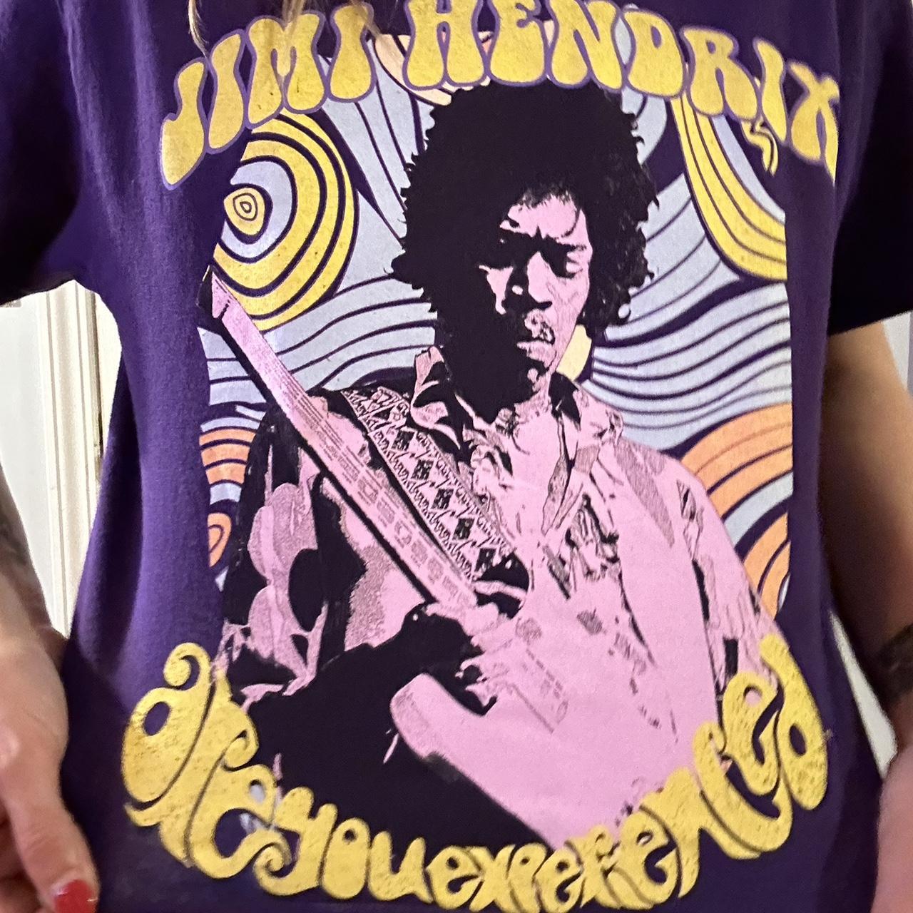 Purple Jimi Hendrix graphic tee 2020 cropped... - Depop