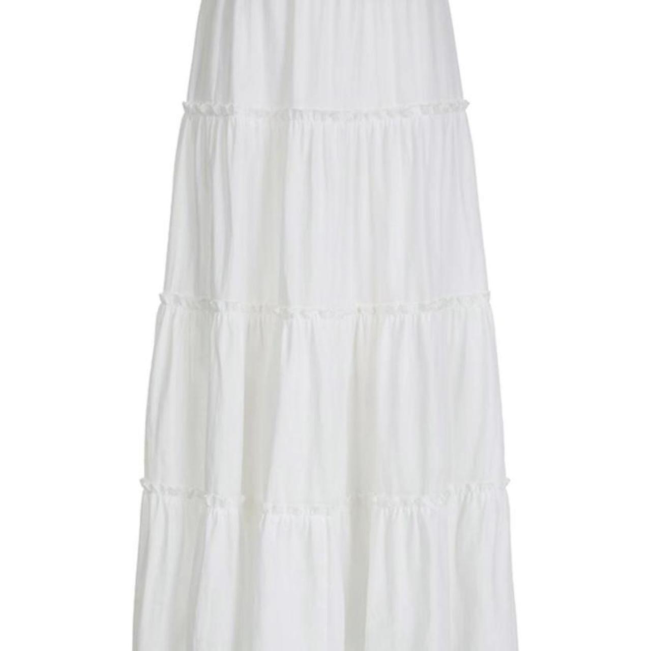 Long white ruffle skirt Size: small (Brand... - Depop