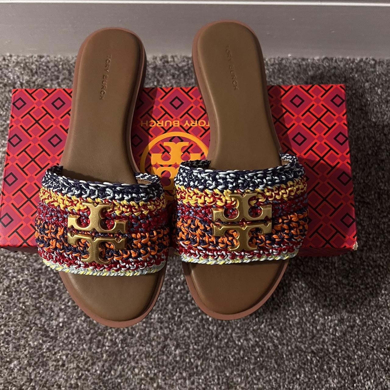 Tory Burch multi colored slides - Depop