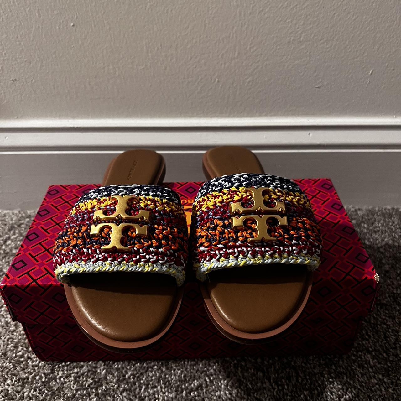 Tory Burch multi colored slides - Depop