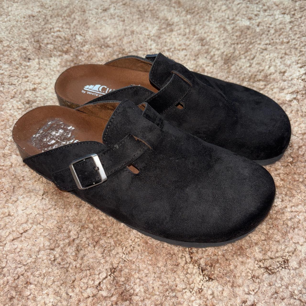 Black Birkenstock Boston dupe Scratches on the... | Depop