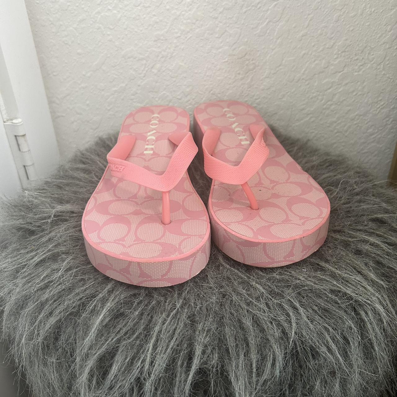 Pink Coach platform sandals - Depop