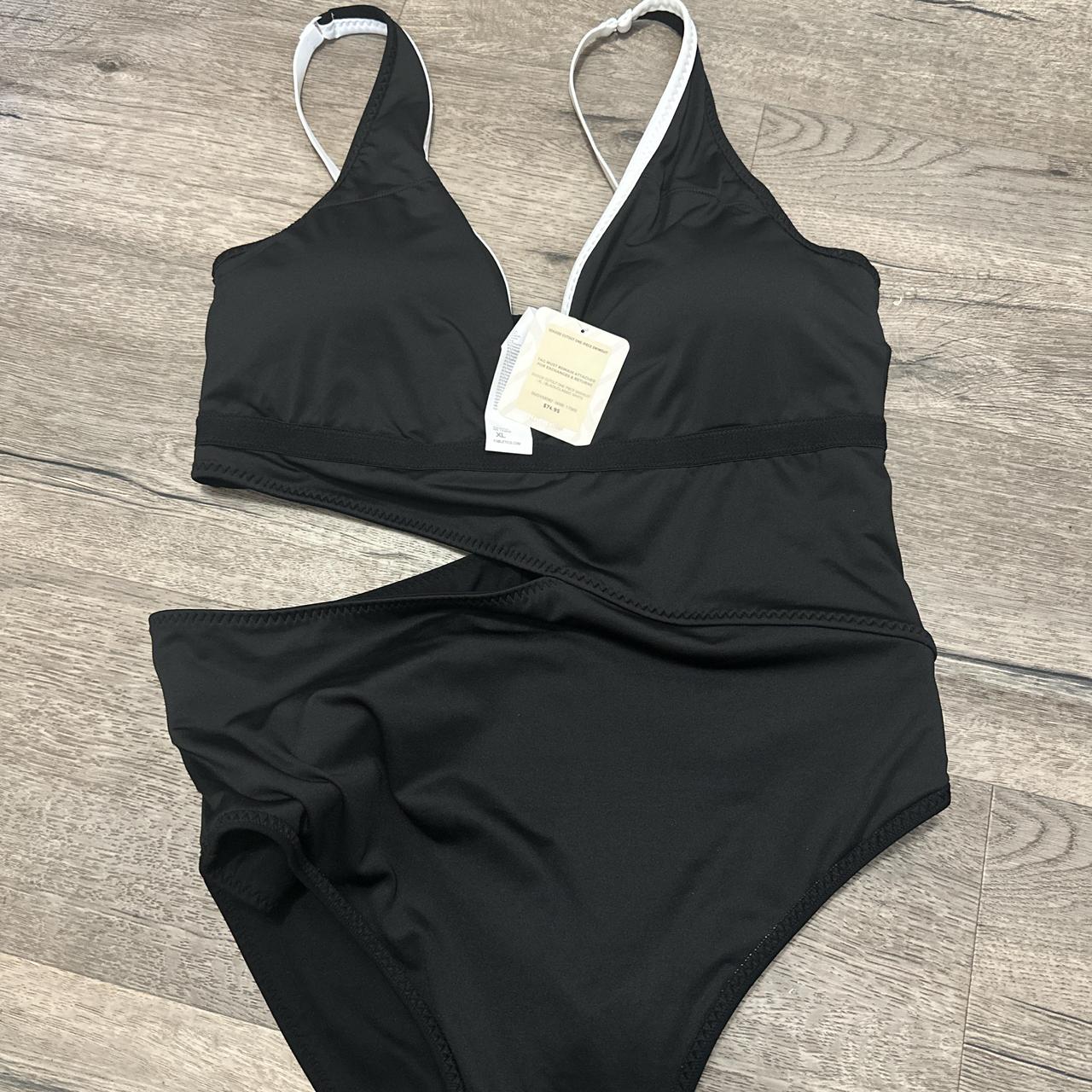 XL black and white bathing suit from Fabletics | Depop