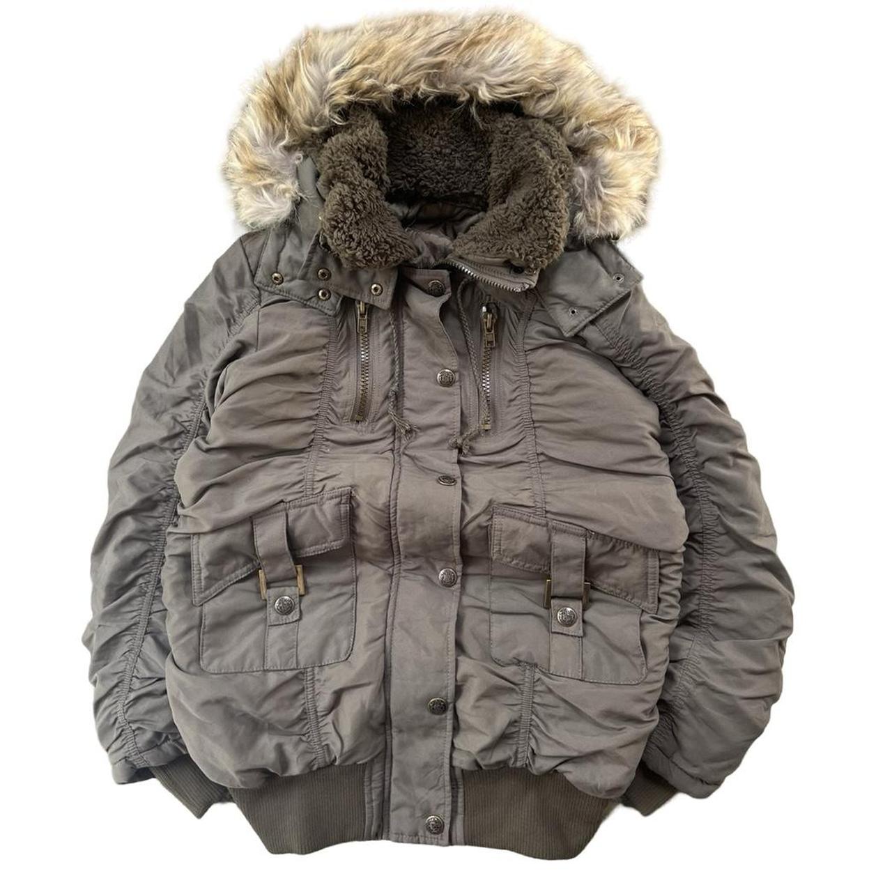 2000s Colza Japan Fur Hooded Winter... - Depop