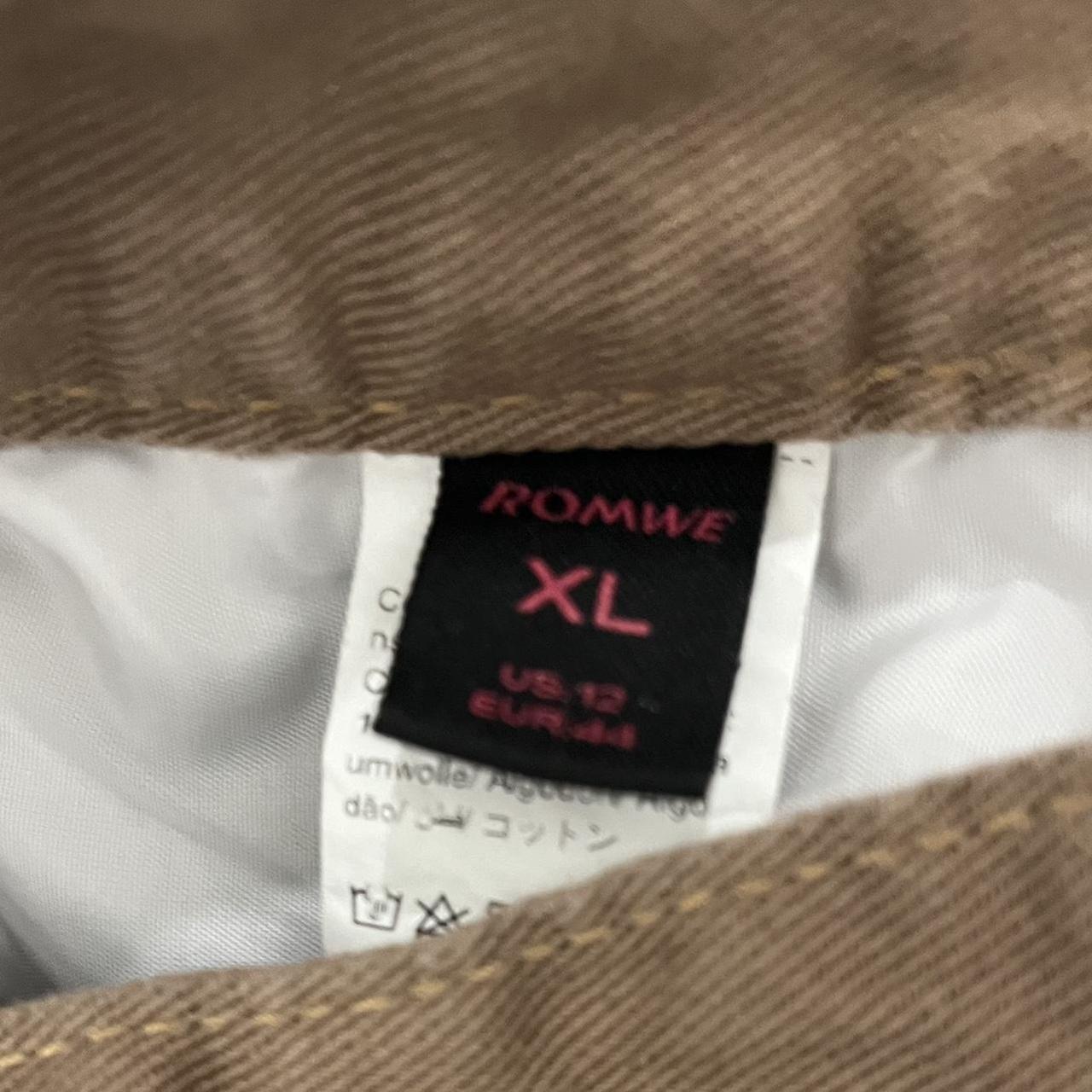 Romwe brown and black graphic print wide leg jeans... - Depop