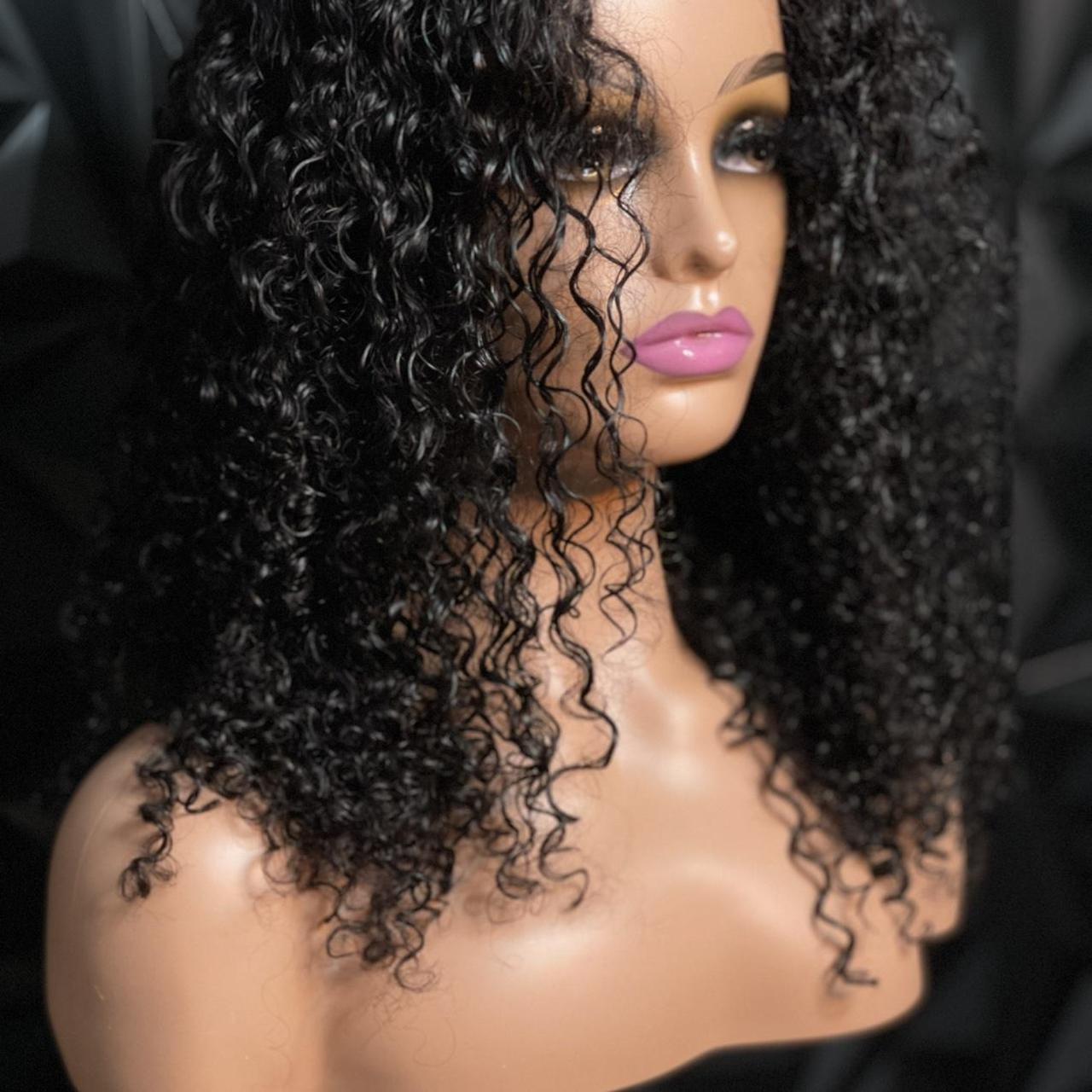 Curly V part wig - 18” Wig band and combs included | Depop
