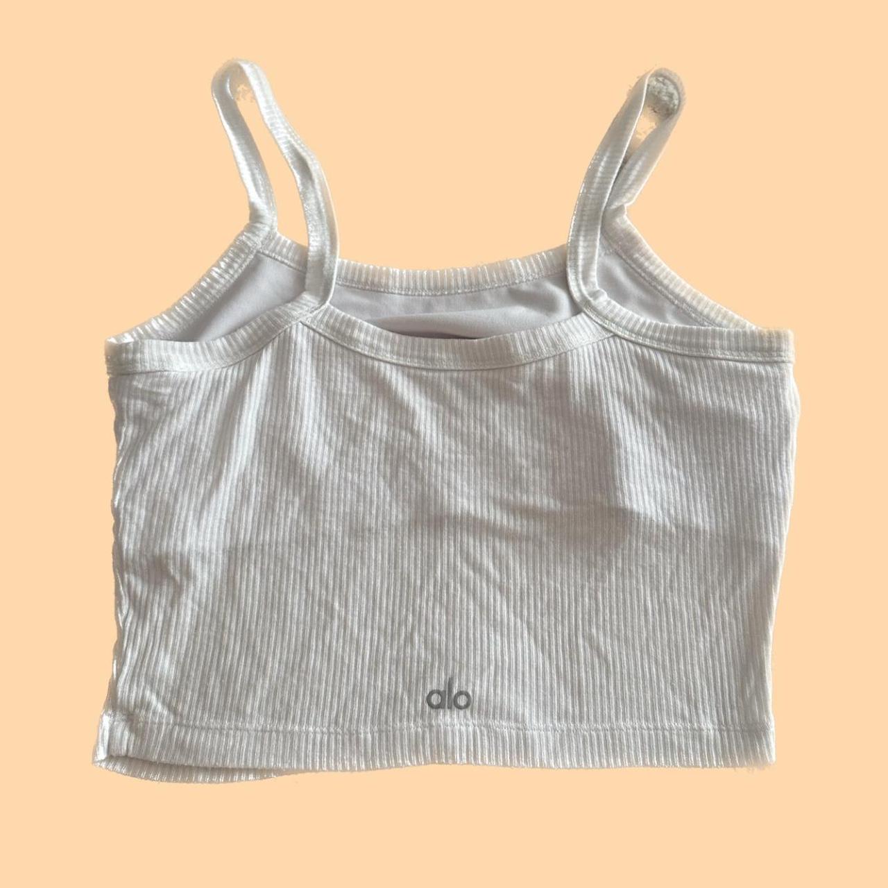 Alo - Ribbed Crop Whisper Bra Tank size L fit more... - Depop