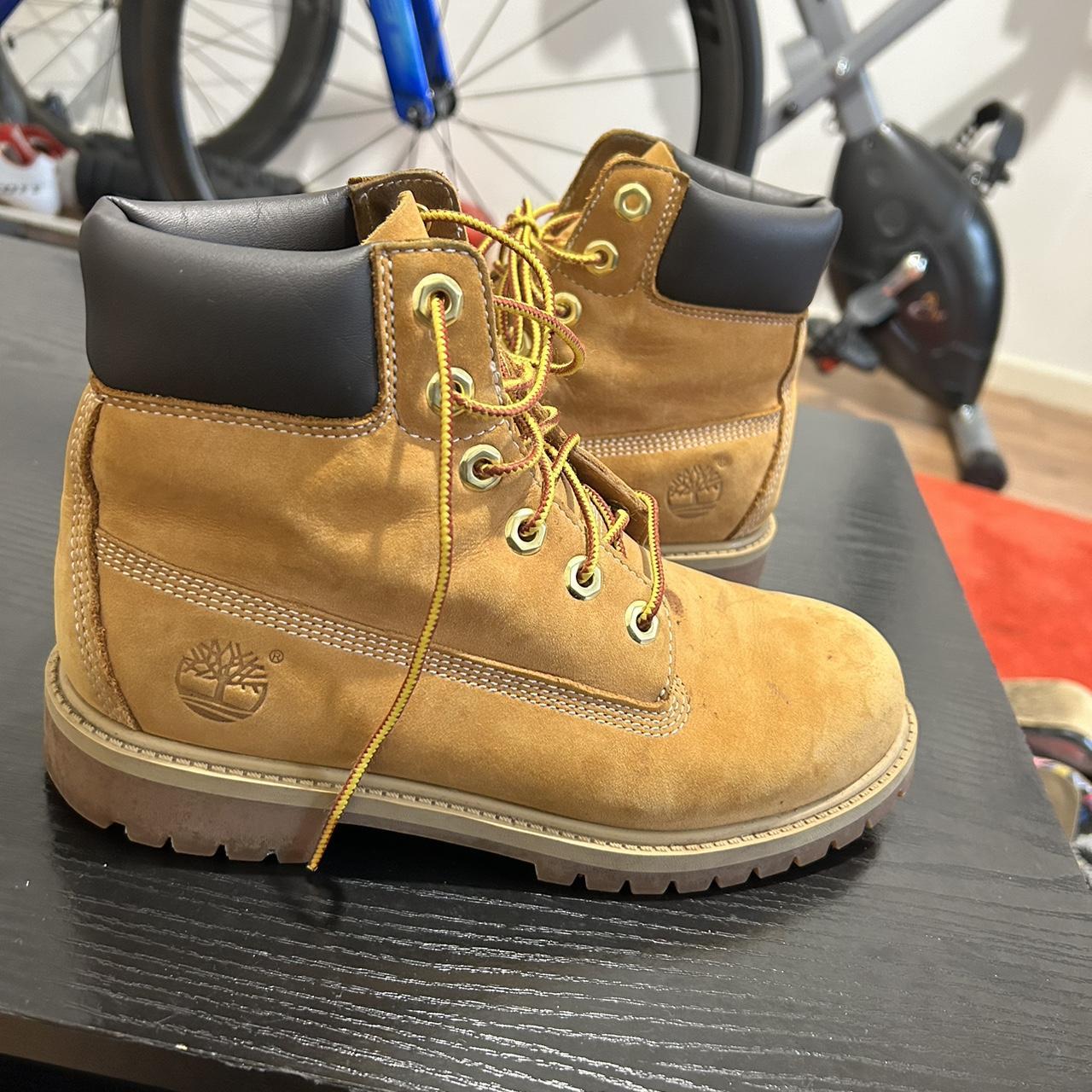 Original timberland (size 4.5) in good condition... - Depop