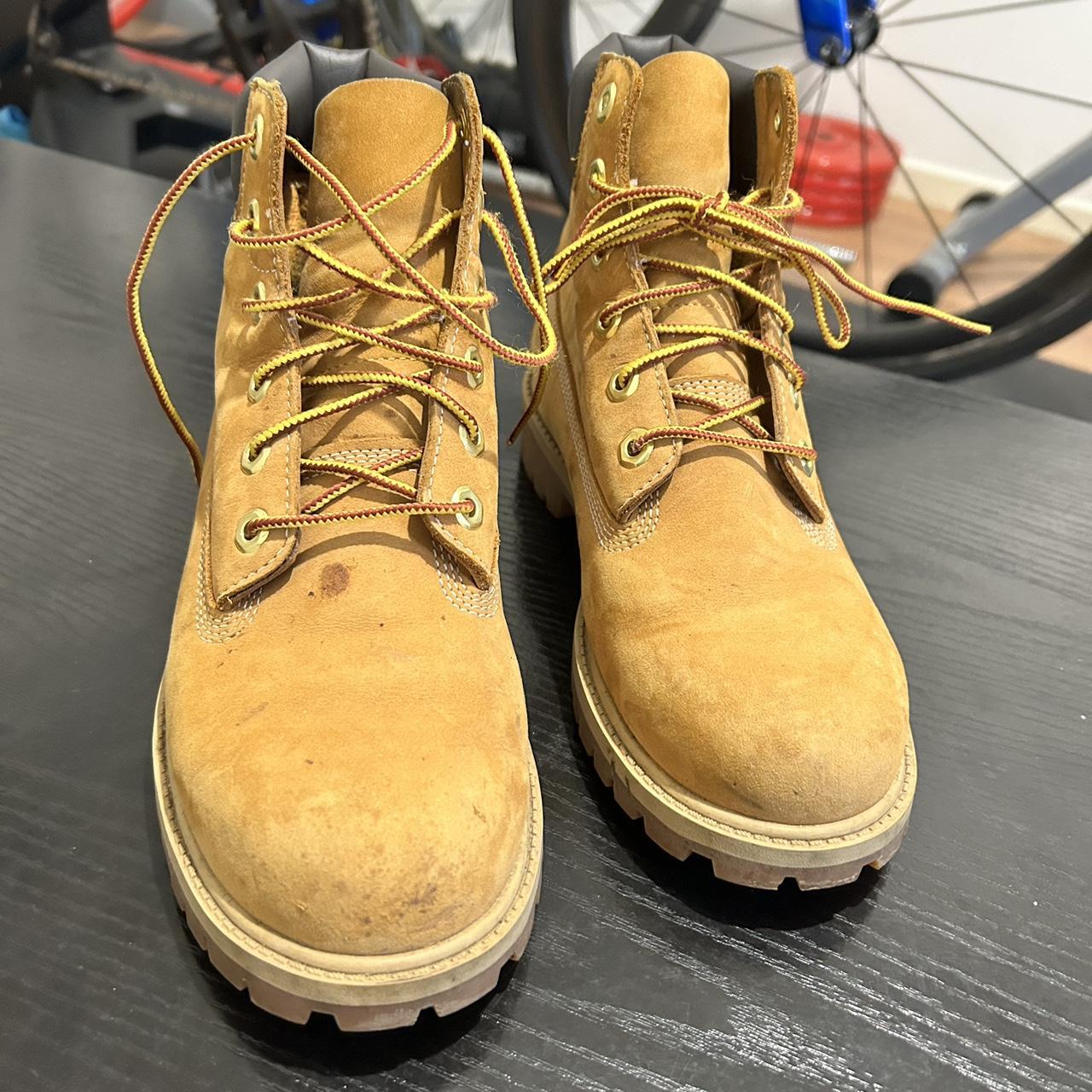 Original timberland (size 4.5) in good condition... - Depop