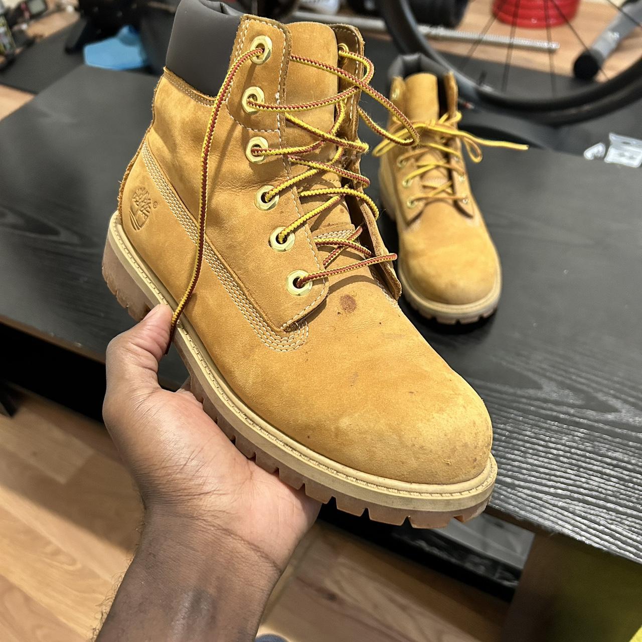 Original timberland (size 4.5) in good condition... - Depop