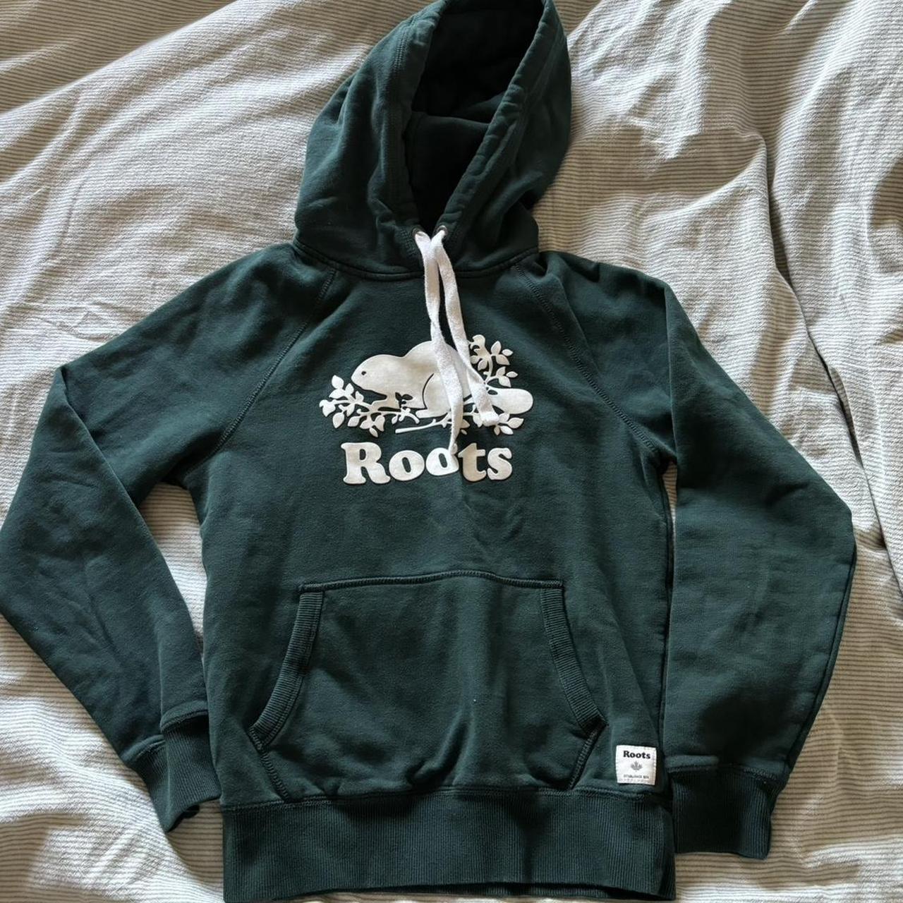 Roots green hoodie Excellent condition Xs Instant... - Depop