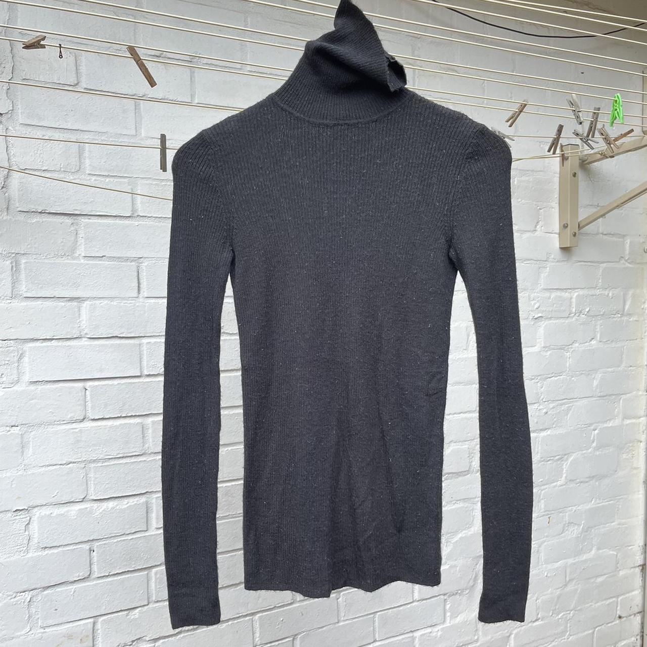 Black ribbed turtleneck - long sleeve - 100% extra... - Depop