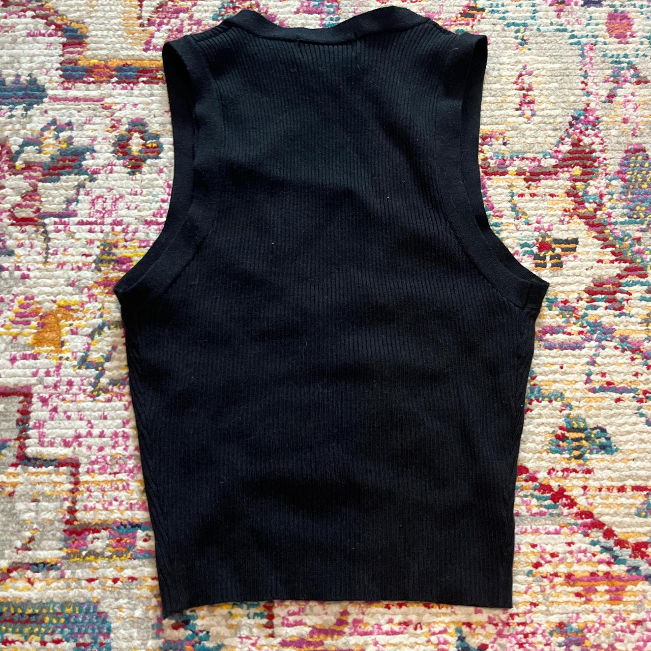 small/medium simple black tank, soft and stretchy... - Depop