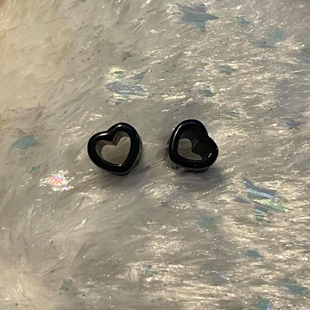 12mm AND 00g/10mm Black Heart Ear Plugs /Not Used /... - Depop