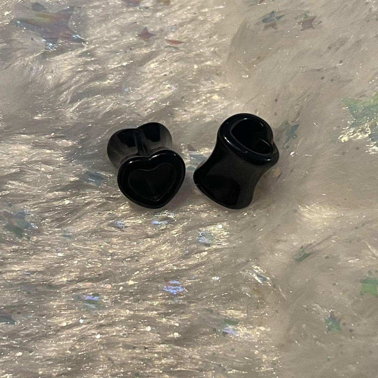 12mm AND 00g/10mm Black Heart Ear Plugs /Not Used /... - Depop