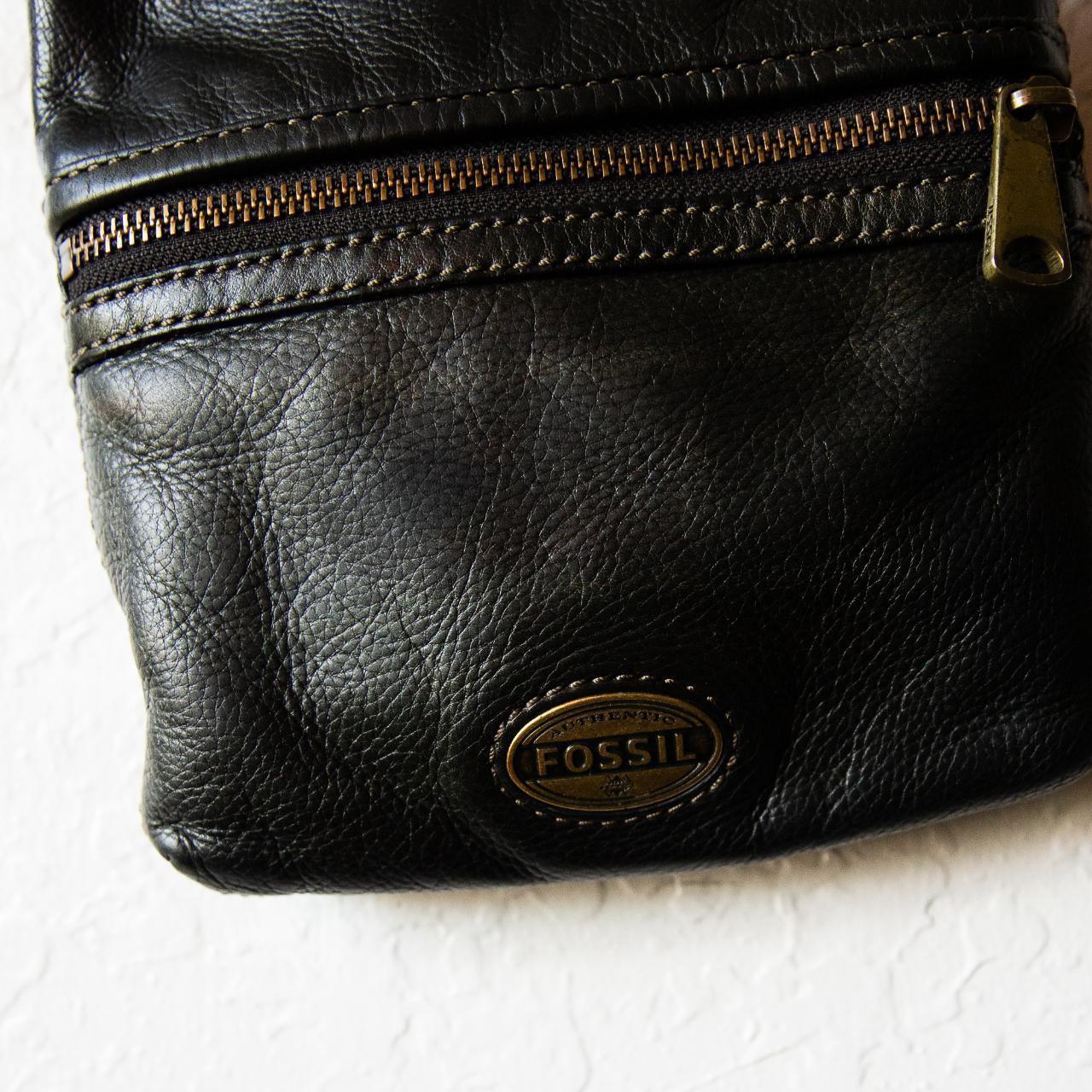 black Fossil "Explorer Leather Mini Crossbody" -... - Depop