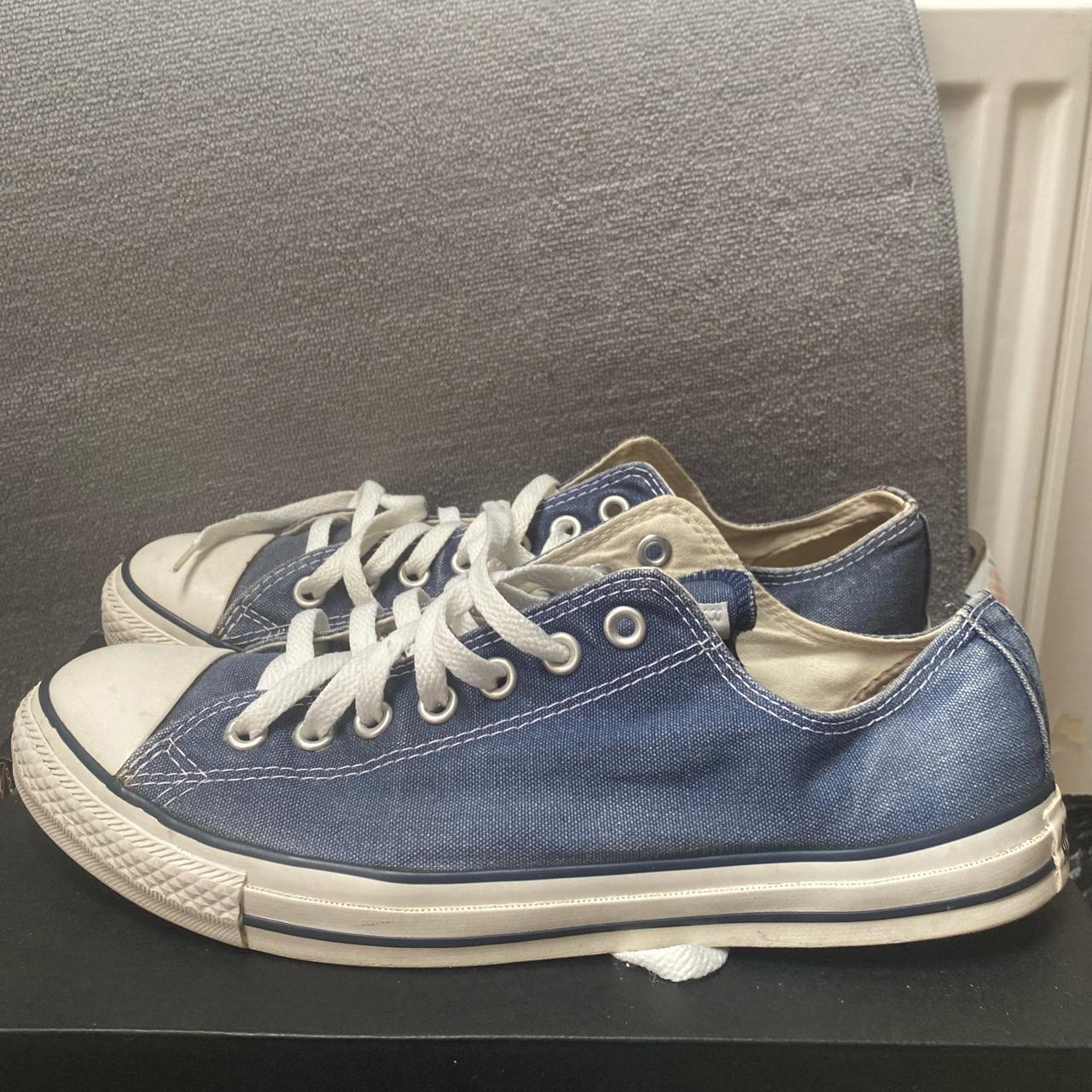 Converse all star navy blue low tops - Depop