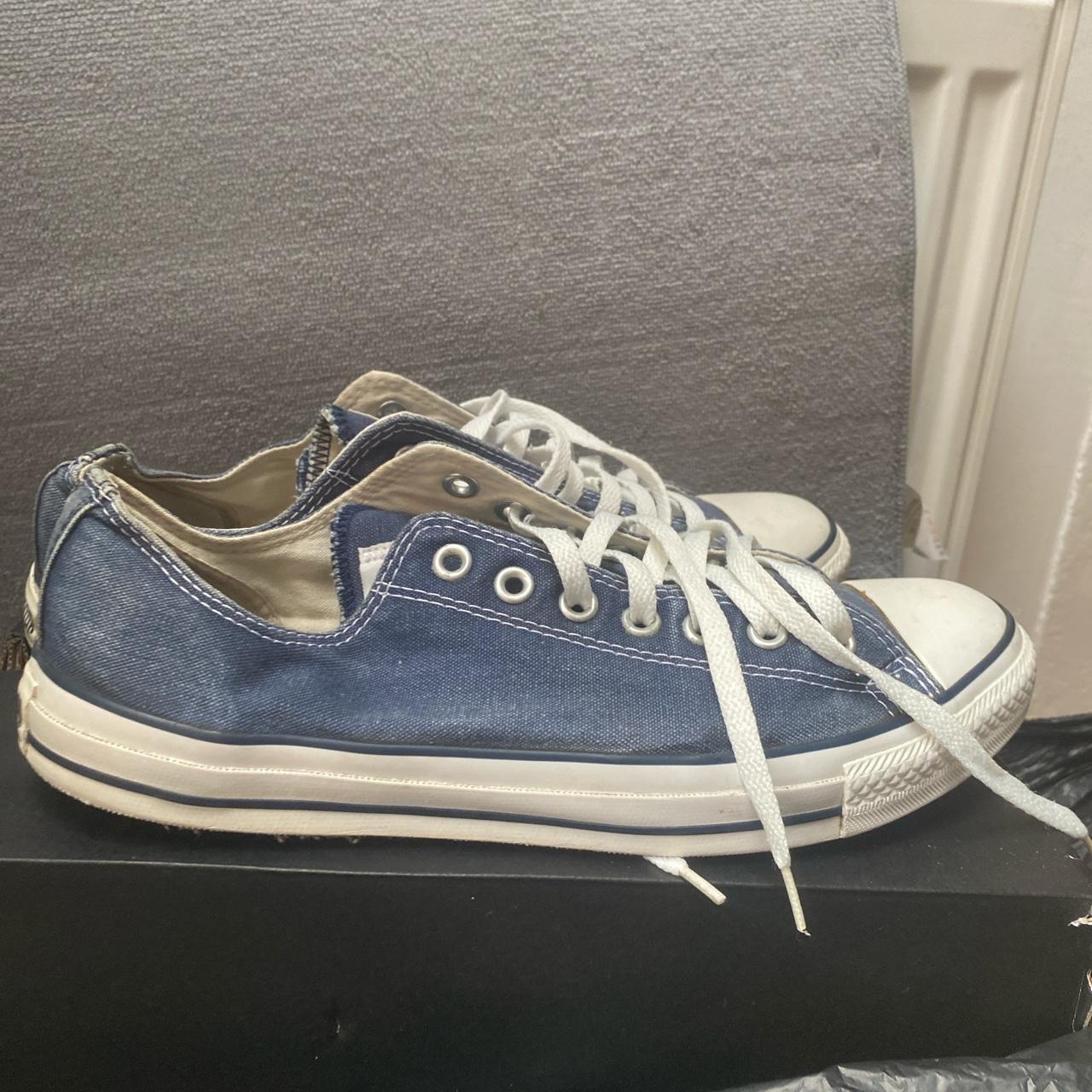 Converse all star navy blue low tops - Depop