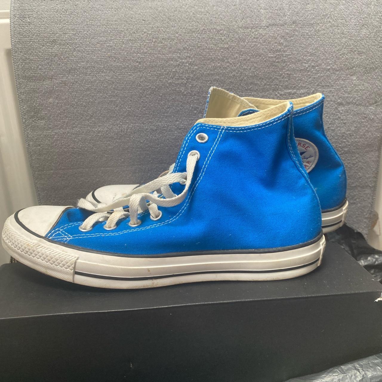 Converse chuck taylor all star blue high tops - Depop
