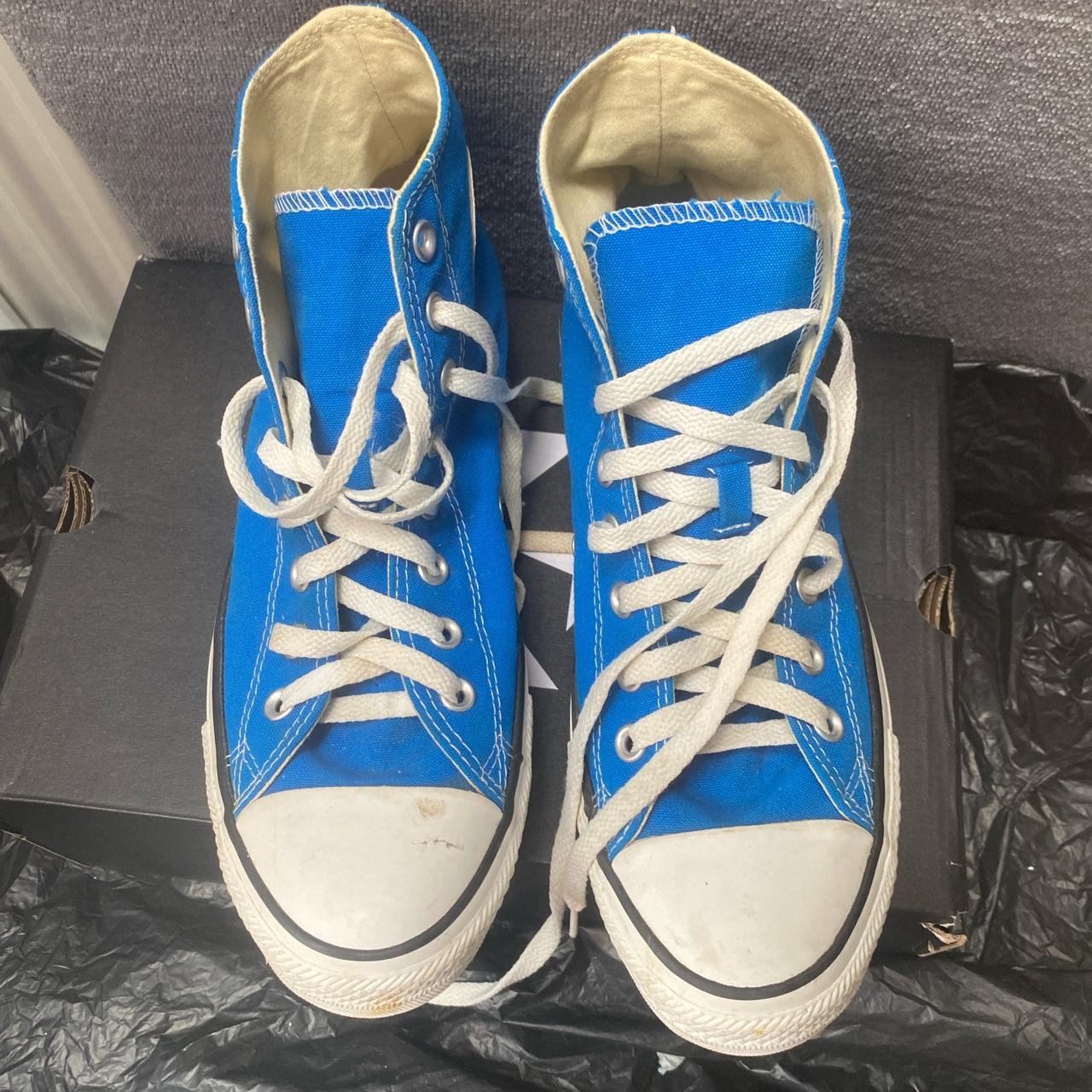 Converse chuck taylor all star blue high tops - Depop