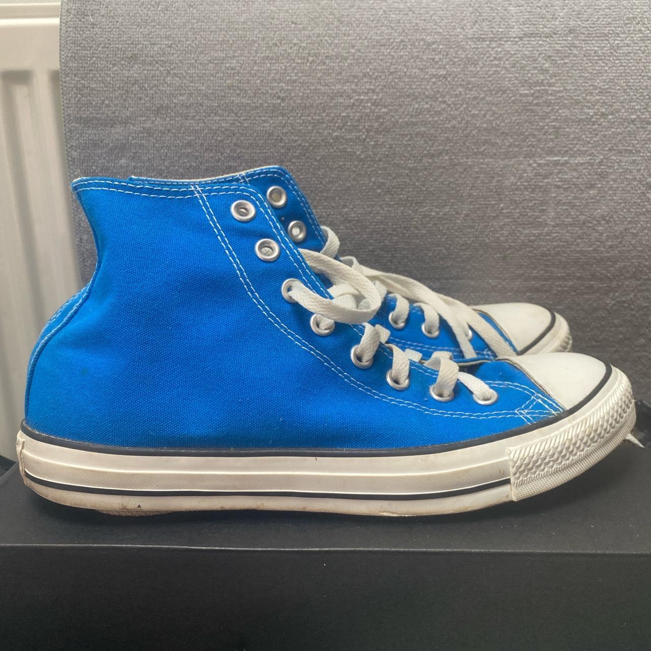 Converse chuck taylor all star blue high tops - Depop