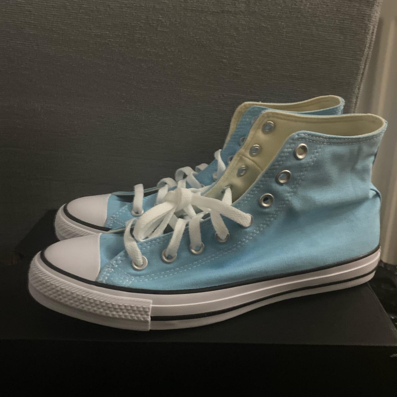 Converse chuck taylor all star baby blue high tops - Depop