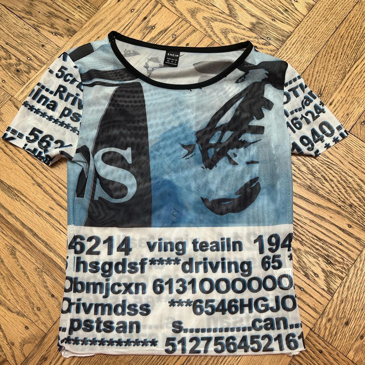 Mesh graphic shein tee shirt #graphictee #mesh... - Depop