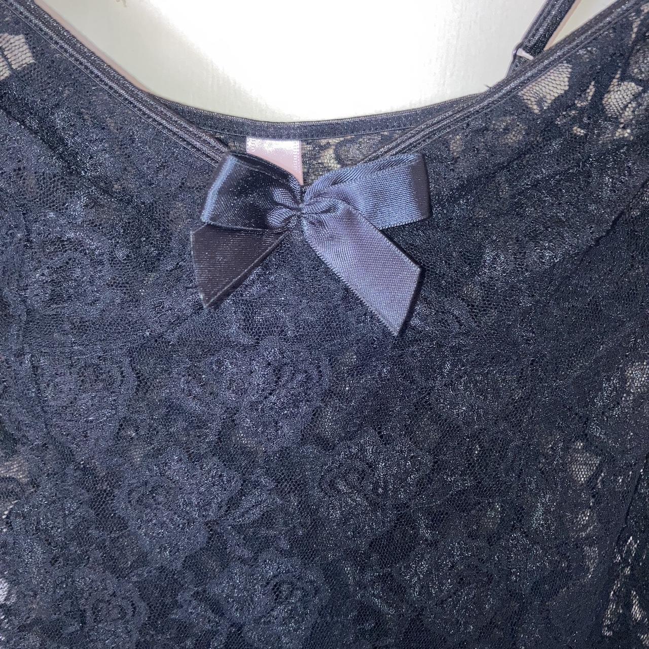 Inner Secrets Black Lace Nightie with Underwire... - Depop