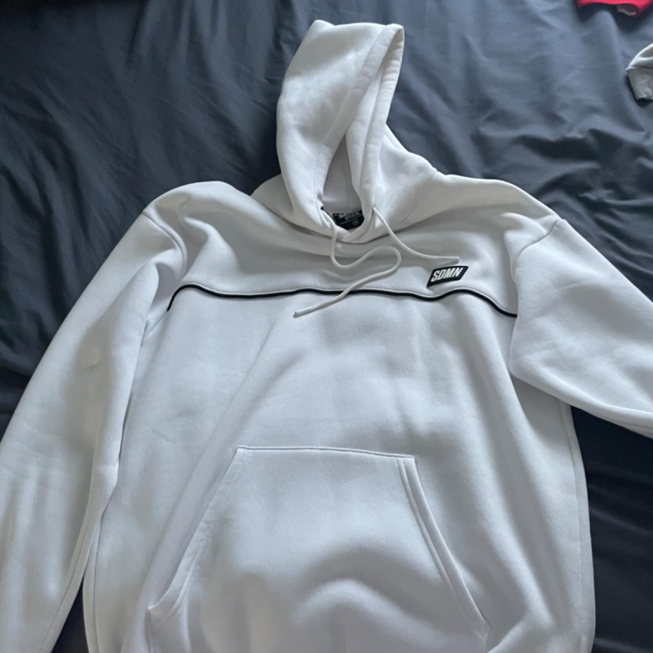 White Sdmn Hoodie - Depop