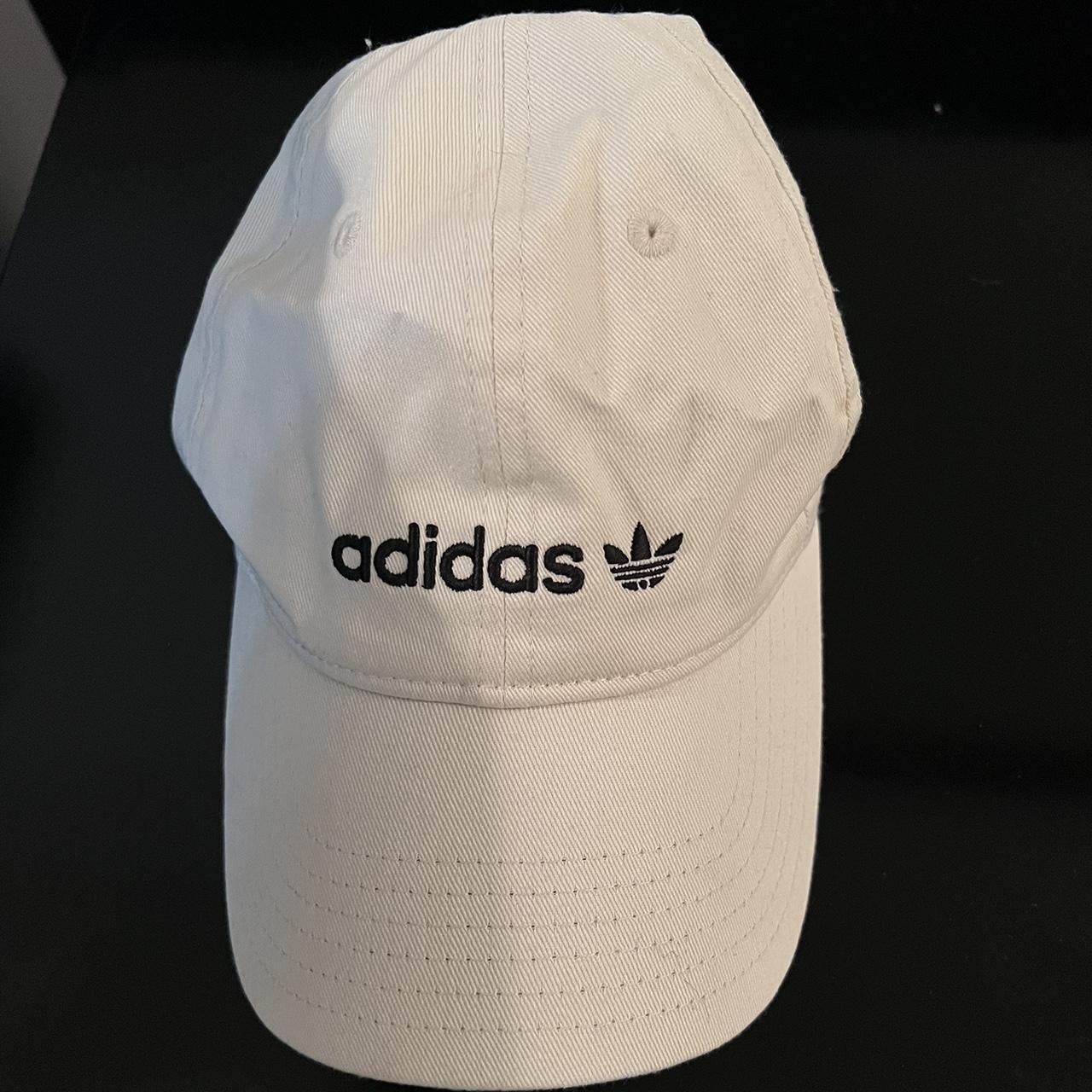 white Adidas Hat - Depop