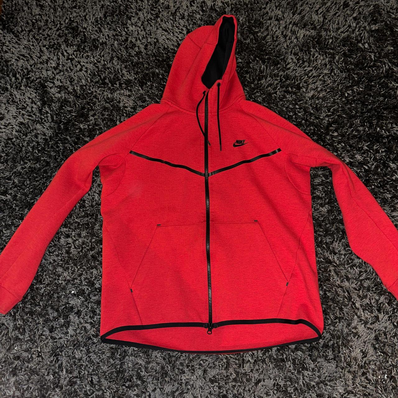 Red Nike Tech Fleece, XL but fits like L. small... - Depop