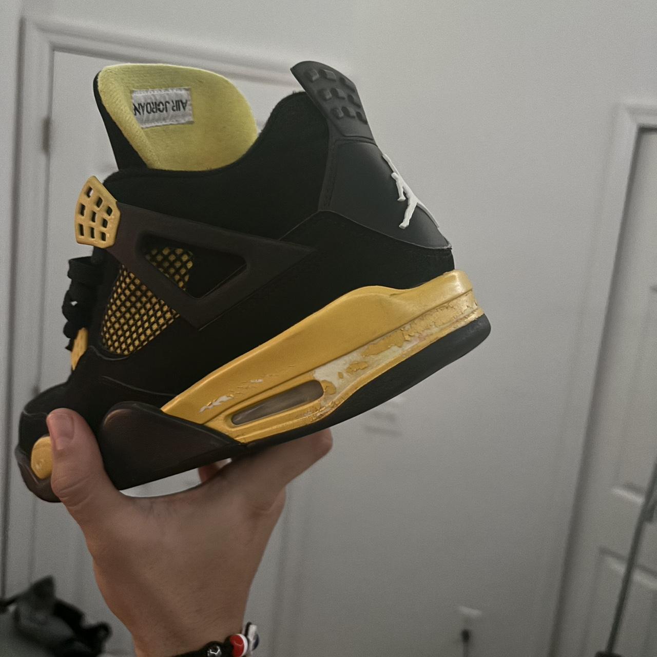 Jordan 4 yellow thunder og 2012 paint coming off has... - Depop