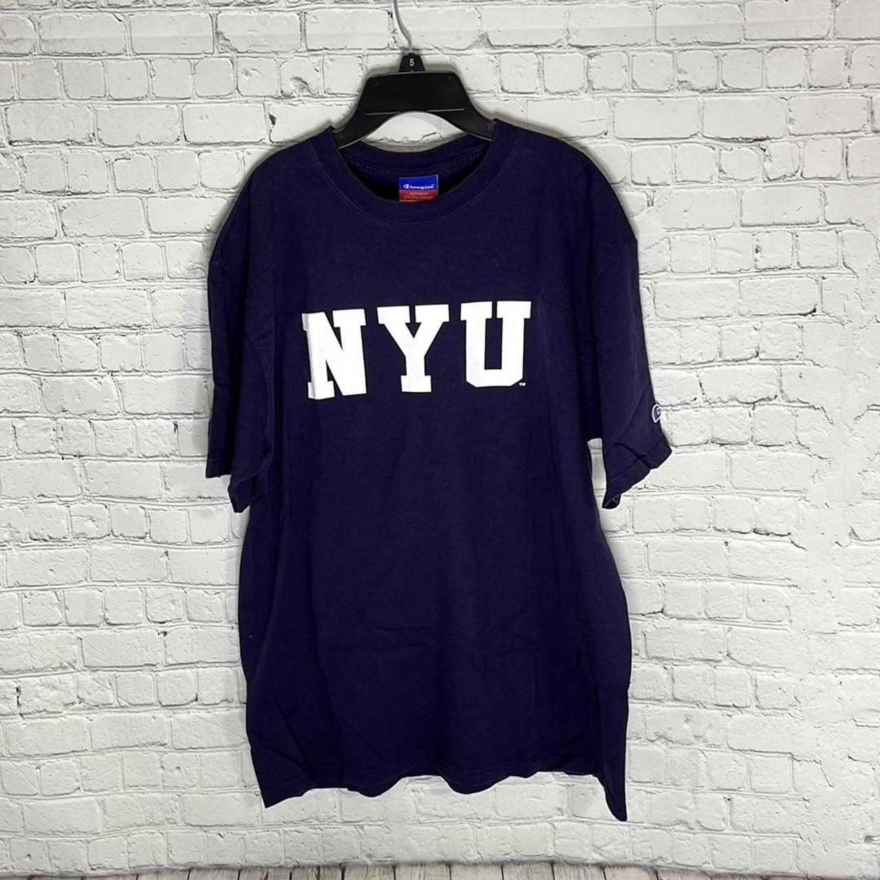 Vintage NYU Champion Tee SZ: L #vintage #vintagetee... - Depop