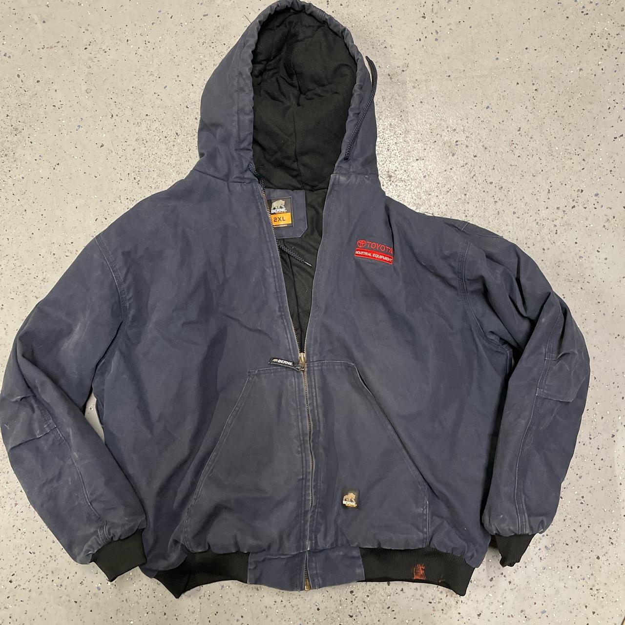Navy Blue Carhartt Style Jacket Size 2 X Fits Like a... - Depop