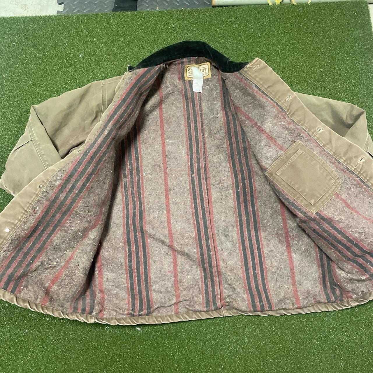 Vintage Faded Brown Detroit Style Schmidt Jacket... - Depop