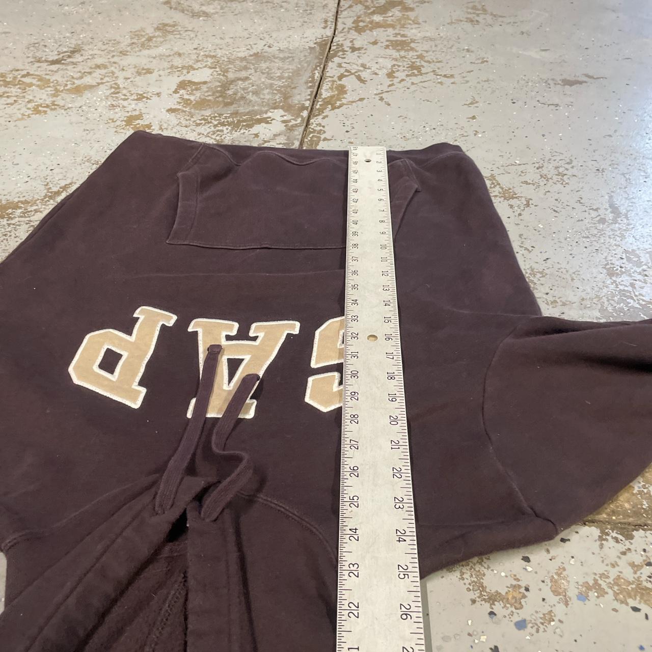 Vintage Earthtone Brown Gap Spell Out Hoodie Size... - Depop