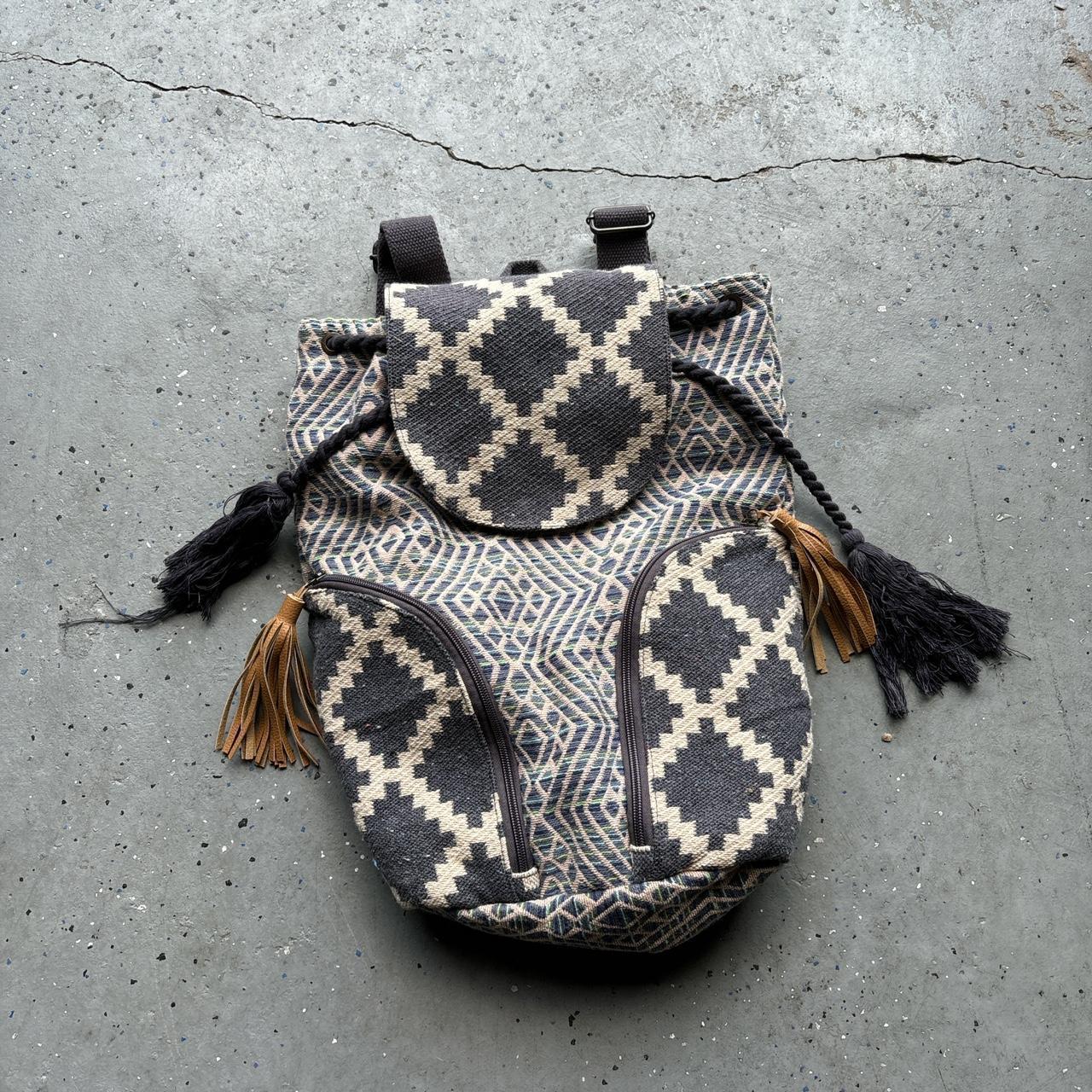 Vintage Hippie Hiking Backpack Boho style... - Depop