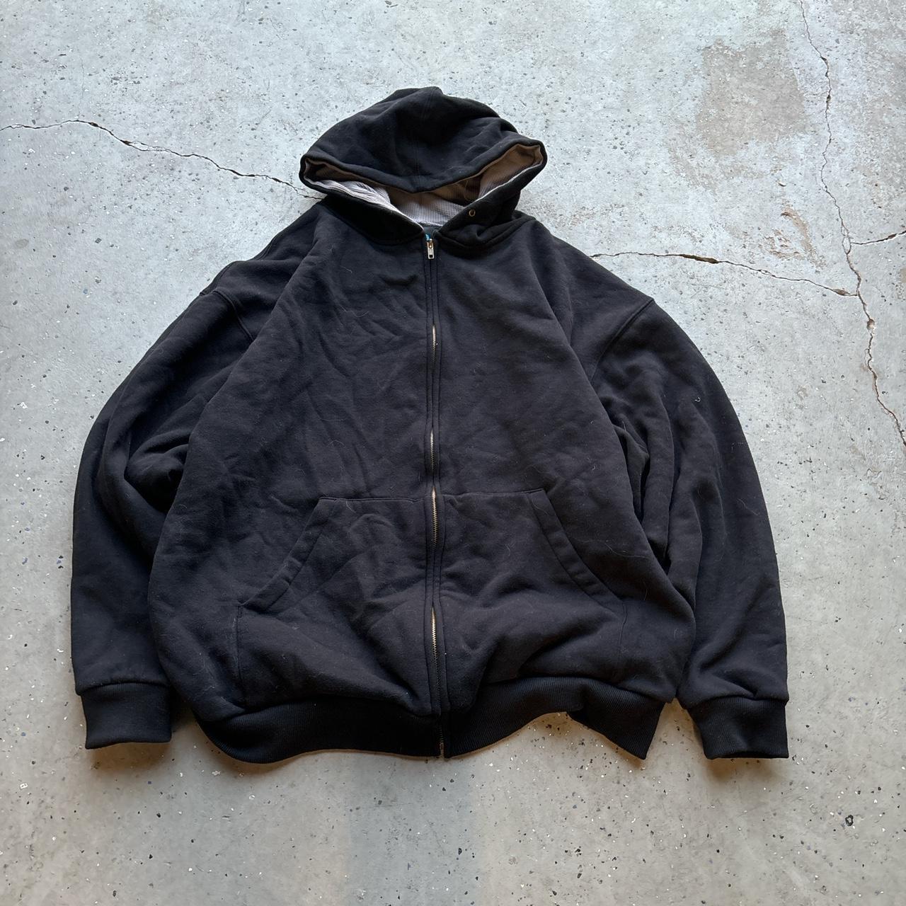 Vintage thermal line zip up workwear jacket - Depop