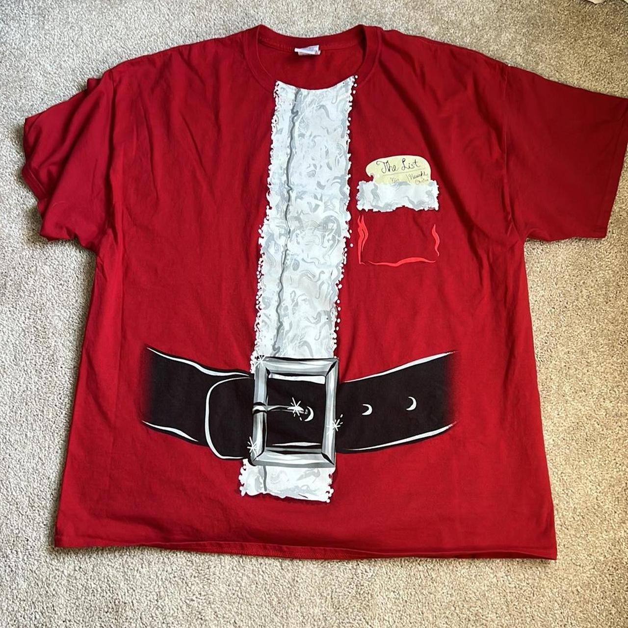 Gildan Red Heavy Cotton Santa Tee Shirt Size... - Depop