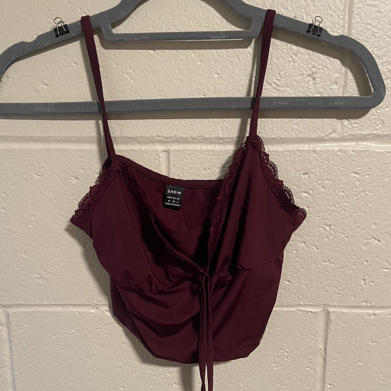 Burgundy Crop Top, size M - Depop